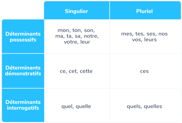 Les déterminants - CM2 - Cours Français - Kartable