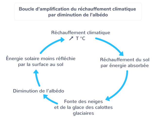 Schématiser la boucle d'amplification du réchauffement climatique par ...